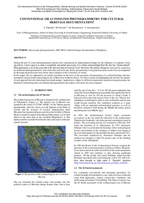 Pdf Conventional Or Automated Photogrammetry For Cultural Heritage Documentation