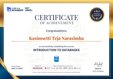 Sql Rdbms Databases Rahulattuluri Nxtwave Ccbp Teja Kasimsetti