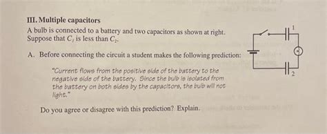 solved iii multiple capacitors a bulb is connected to a