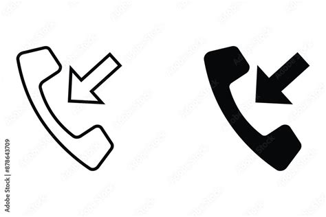 Incoming Or Outgoing Call Symbol Phone Call With Two Arrows Sign Appearance Forwarding Vector