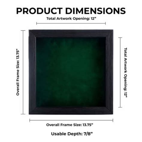 Rustic Black Wood Shadow Box Frame Acrylic Front Forest Green Suede 30