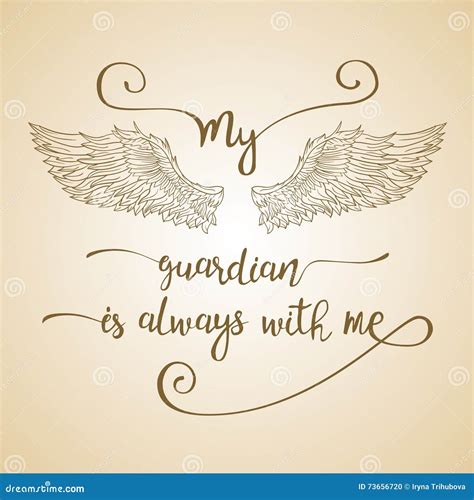 Cita Dibujada Mano De Las Letras Con Las Alas Del ángel Ilustración Del