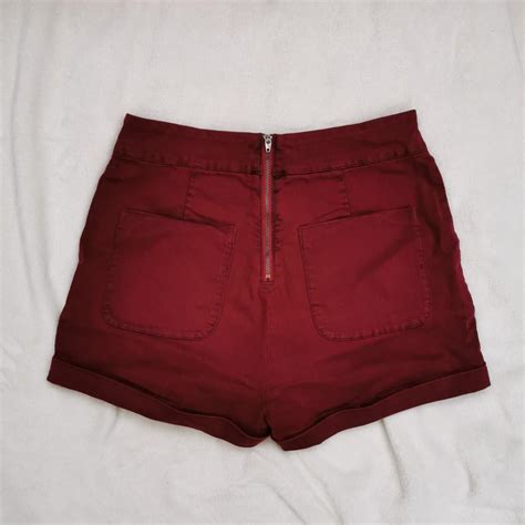 Retro Style Burgundy Shorts By The Cooperative From Depop