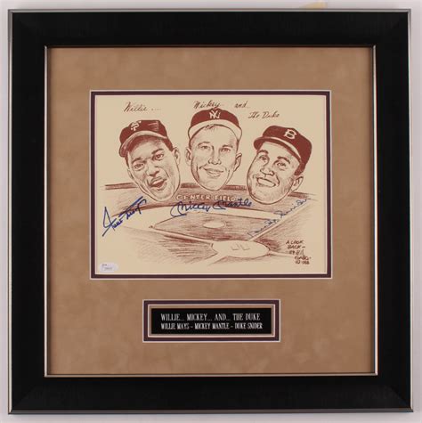 Mickey Mantle Duke Snider And Willie Mays Signed 1925x195 Custom