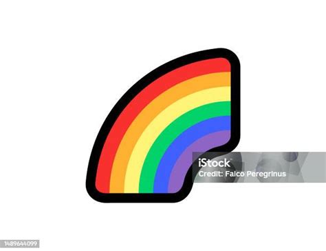 흰색 배경에 무지개 벡터 아이콘입니다 게이 프라이드 깃발 색상 무지개 이모티콘 그림입니다 격리된 무지개 벡터 이모티콘