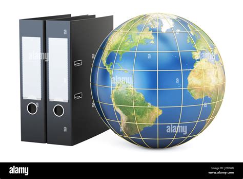 Global Data Storage 3d Rendering Isolated On White Background Stock
