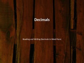 Reading Decimals PPT By Jeff Moon TPT