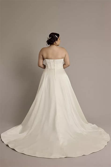 Satin Strapless Ball Gown Wedding Dress Davids Bridal