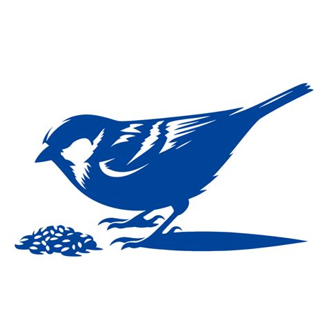 Azul Silueta De Un Pájaro Comiendo Semillas 49719944 Png
