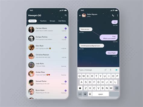 Chat App UI Freebie En Behance