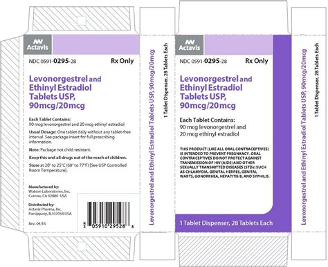 Levonorgestrel And Ethinyl Estradiol Fda Prescribing Information