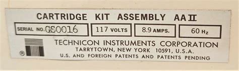 Used Technicon Autoanalyzer Ii Cartridge Kit Assembly For Sale At