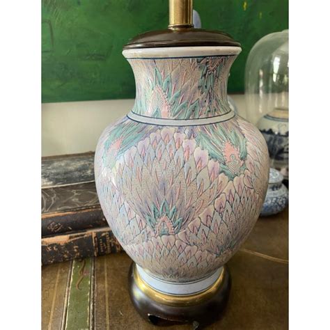Pastel Peacock Frederick Cooper 1980s Table Lamp Chairish