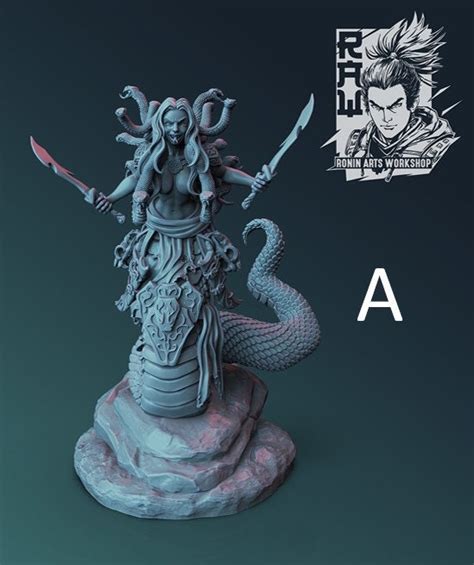 Medusa Gorgon Resin 3d Print Miniature Nude Sexy Etsy