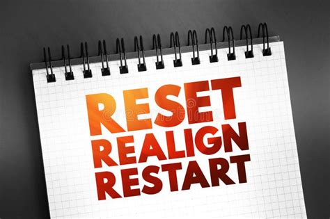 Reset Realign Restart Text Quote On Notepad Concept Background Stock