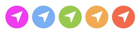 Multi Colored Flat Icons On Round Backgrounds Cursor Multicolor Circle