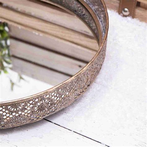 Large Gold Metal Mirrored Display Trays 11497 Annibells