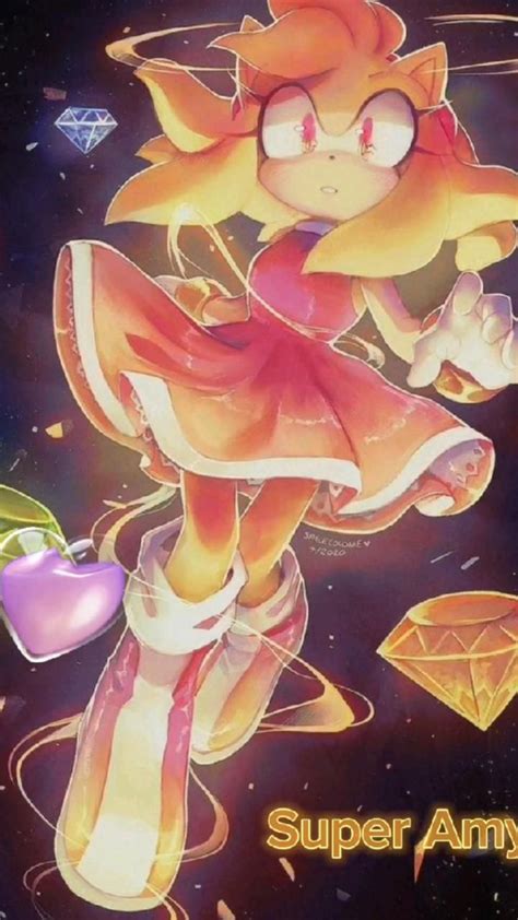 Super Amy And Super Sonic Sonic Y Amy Arte De Lienzo Pequeño Amy Rose