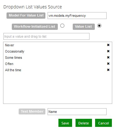 Drop Down List With Value List