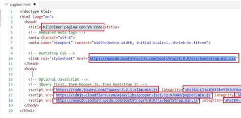 Editor De Texto Vs Code Extensiones De Bootstrap 4