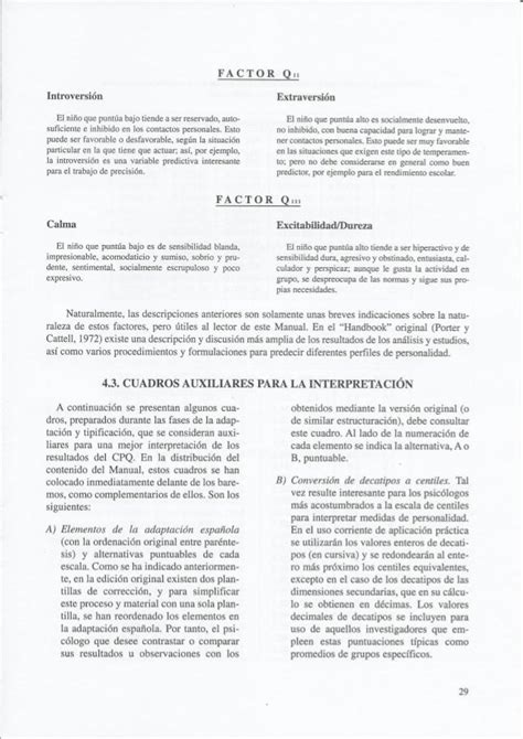 Cuestionario De Personalidad Para Ninos Cpq 1