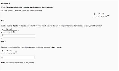 solved problem 5 1 point evaluating indefinite integrals