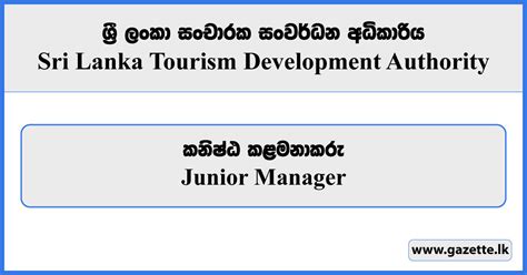 Junior Manager IT Sri Lanka Tourism Development Authority Vacancies 2023 Gazette Lk