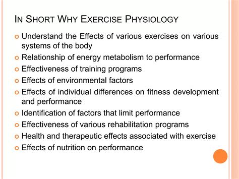 Exercise Physiology Introduction Pptx
