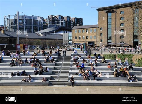 Sitting On The Steps By Granary Square And Leading Down To Regents