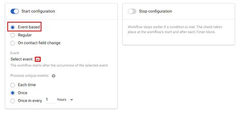 Configuring Workflow Startstop Conditions