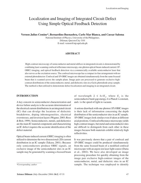 Pdf Localization And Imaging Of Integrated Circuit Defect Using