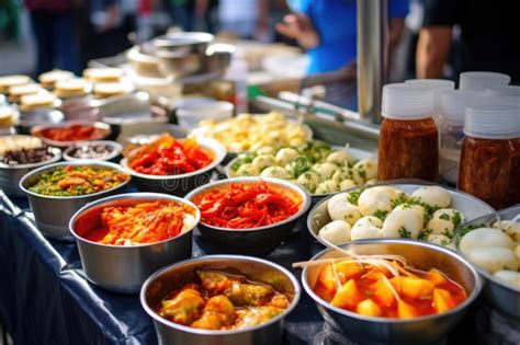 Array Of Foods At A Street Food Festival Stock Image Image Of Generated Multicultural 293991739
