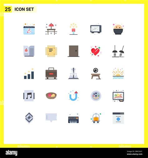 Stock Vector Icon Pack Of 25 Line Signs And Symbols For Oven Food