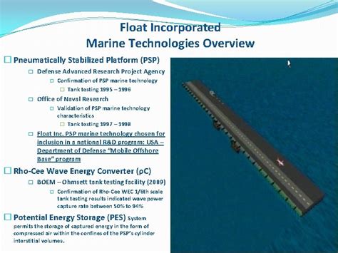 Float Incorporated Marine Technologies Overview Pneumatically Stabilized Platform