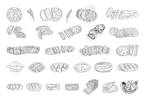 Premium Vector Hand Drawn Bakery Products Vector