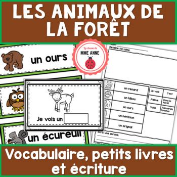 Les animaux de la forêt Vocabulaire Petits livres Écriture FRENCH