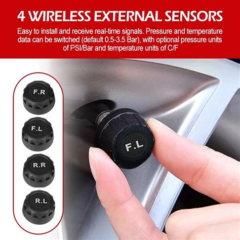 ⚡local Delivery⚡car Tire Pressure Monitoring System Tpms With 4 Tire Pressure External Sensors