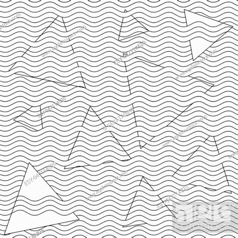 Vector Black And White Illustration With Curves And Triangles Stock