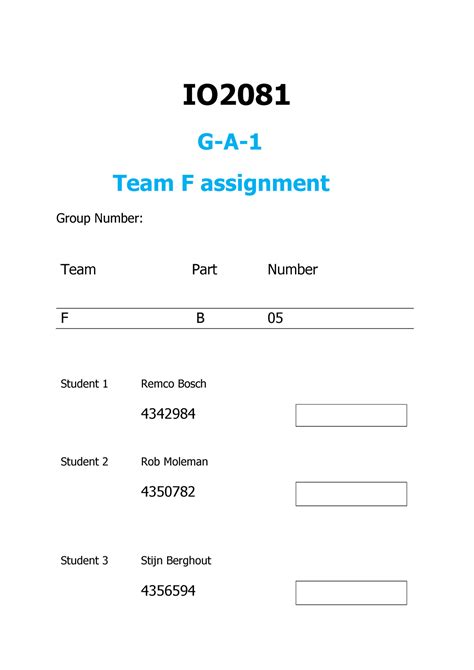 Modeling Team F Assignment Io2081 G A 1 Team F Assignment Group