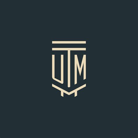 Um Initial Monogram With Simple Line Art Pillar Logo Designs 11488298