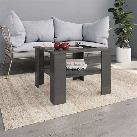 Furnicato Couchtisch Hochglanz Grau 60x60x42 Cm Spanplatte