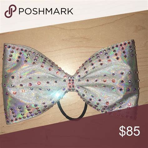 Rainbow Cheer Bow With Real Crystals