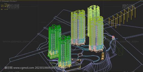 欧式商业住宅商品房3d模型国外建筑模型下载 摩尔网cgmol