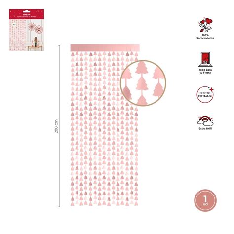 Decorado Cortina Árbol Navidad Rosa Dorado 2m ️ Por Sólo 340 € Tienda Online Envío Gratis