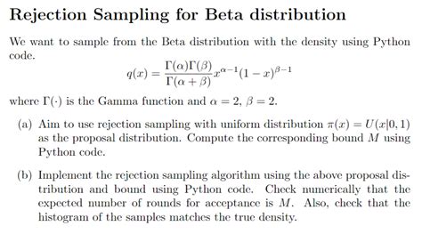 Rejection Sampling For Beta Distributionwe Want To Chegg