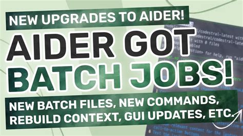 aider upgraded this coding agent just got better with batch jobs new commands gui updates