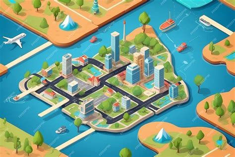 Destinations Isometric Gps Tracking Map Track Navigation Pin On Street Maps Premium Ai