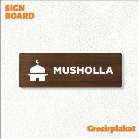 Jual Papan Musholla Sign Board Kayu Print Uv Papan Wooden Nama Ruangan