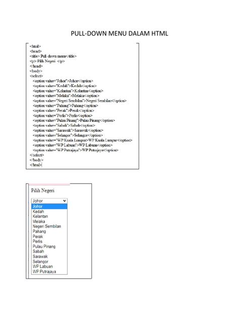 pull down menu pdf