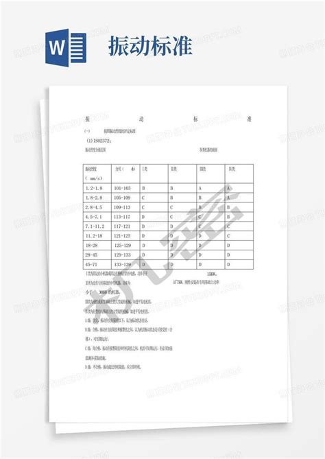 振动标准word模板下载编号qbzkbjpr熊猫办公